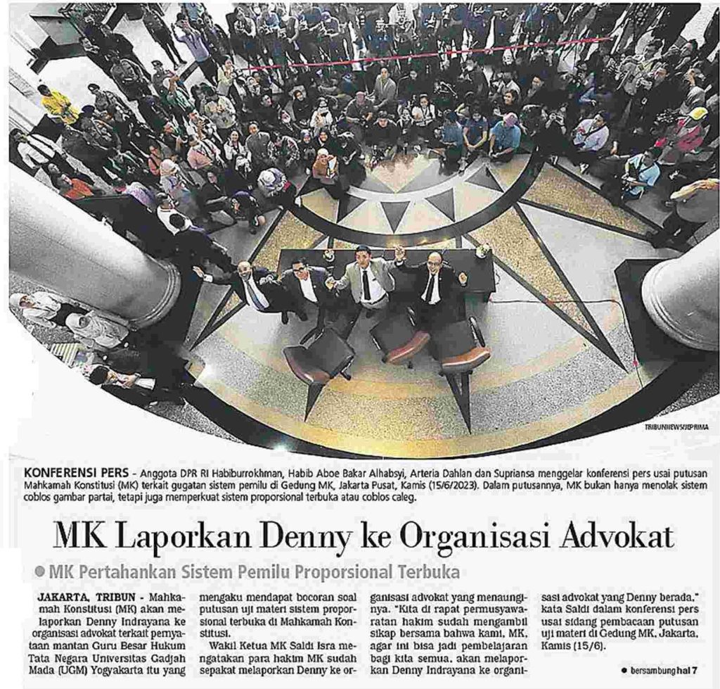MK Laporkan Denny ke organisasi Advokat – koran.humas.ugm.ac.id MK Laporkan Denny ke organisasi Advokat – koran.humas.ugm.ac.id