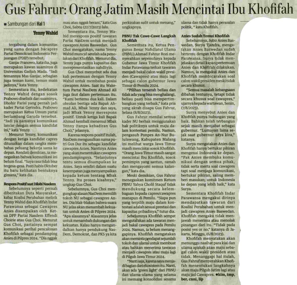 Yenny Wahid Siap Jadi Cawapres – koran.humas.ugm.ac.id Yenny Wahid Siap Jadi Cawapres – koran.humas.ugm.ac.id