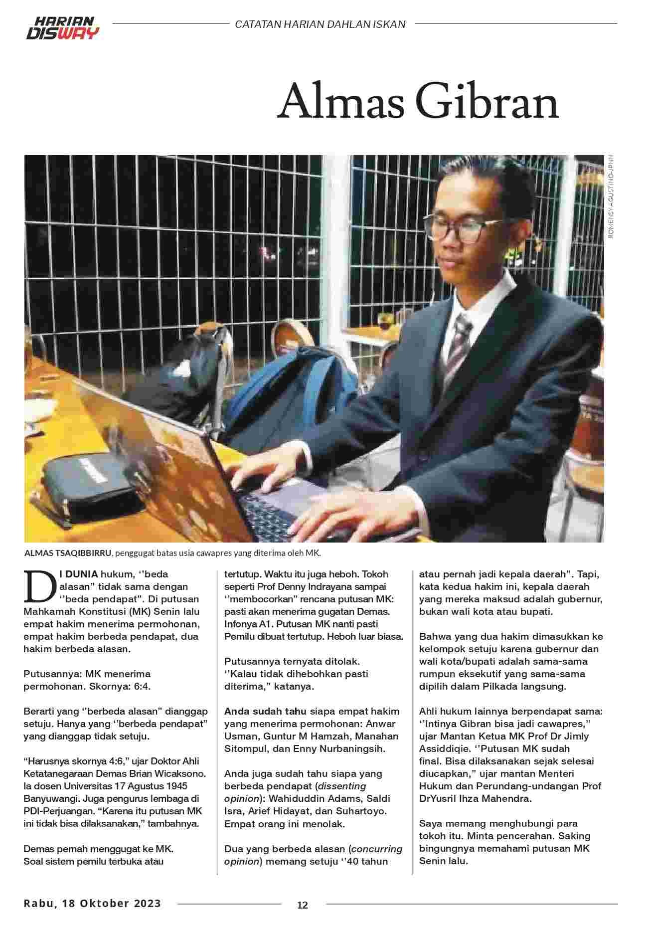 Almas Gibran – koran.humas.ugm.ac.id