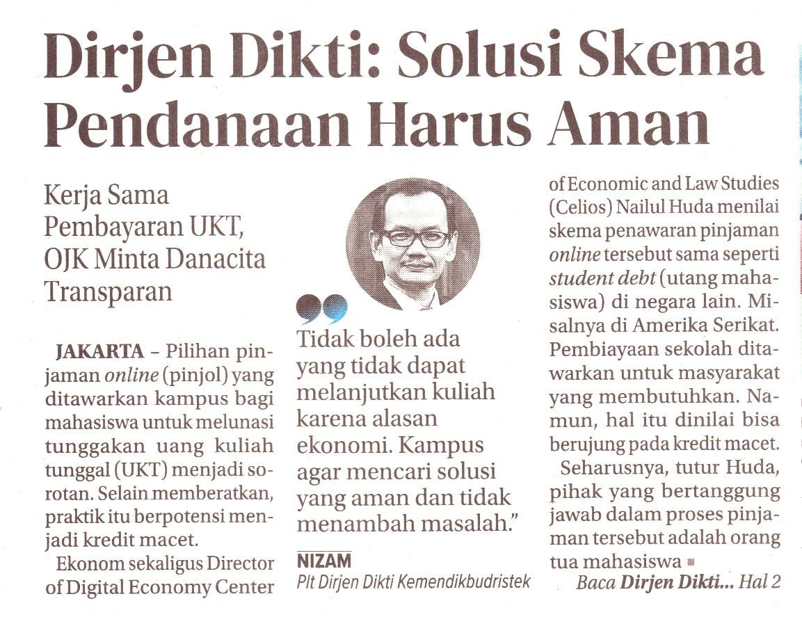 Dirjen Dikti : Solusi Skema pendanaan Harus Aman – koran.humas.ugm.ac.id