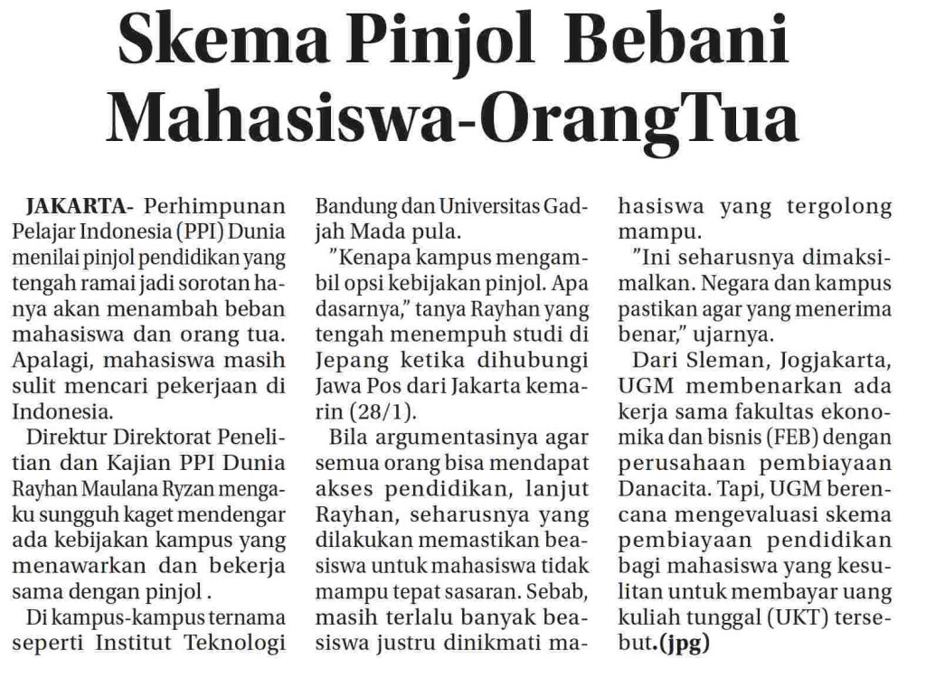 Skema Pinjol Bebani Mahasiswa dan Orang Tua – koran.humas.ugm.ac.id